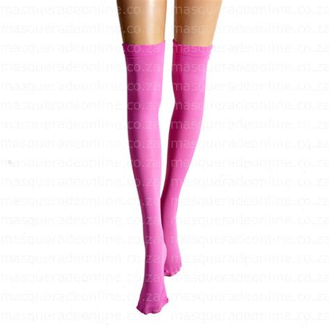 Dusty Pink Thigh High Stockings Masquerade Costume Hire