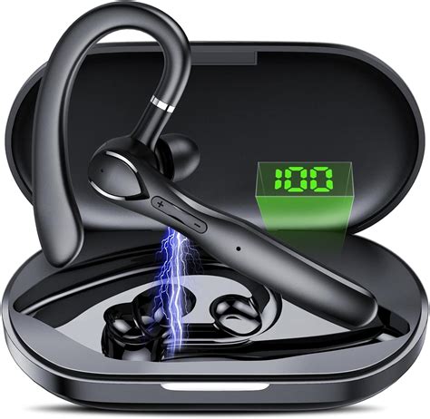 Cascho Bluetooth Headset Bluetooth Earpiece With Led Display Charging Case 100h