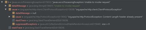 Java JAX RS Client ProtocolException Content Length Header Already