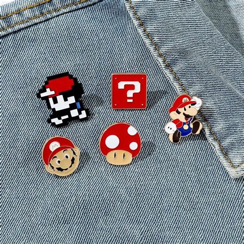 Supermario Supermario 3 Pcs Hot Game Super Mario Brooch Cartoon Red