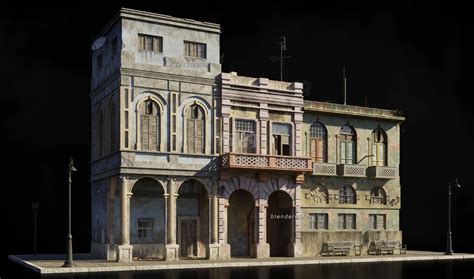 Kitbash3d 古巴哈瓦那城市楼房建筑blender模型 Havana Nights 格式c4d Fbx Obj Blender