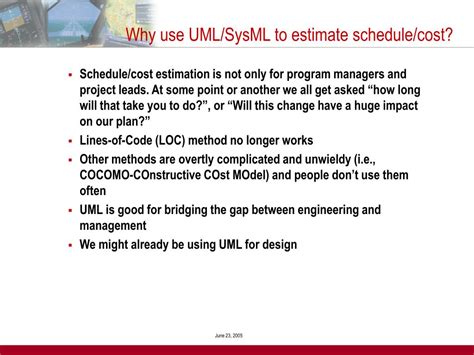 Ppt Project Estimation Based On Requirements Analysis With Umlsysml