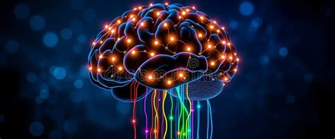 A Vibrant Digital Representation Of A Brain With Colorful Neural