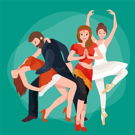 Group Of Dancing People Yong Happy Man And Woman Dance Together And In