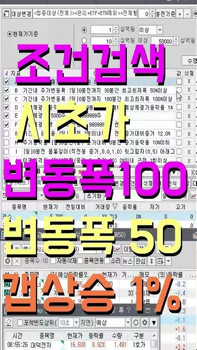상한가 변동폭이 큰 종목 시초가 맥점공략 Youtube