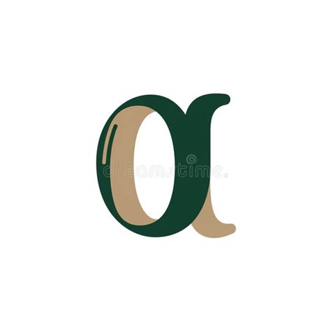 Letra Grega Escura Alfa Com Estilos Com Uma Camada Exterior Verde