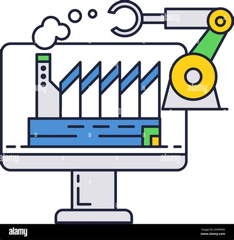 Digital Factory Icon Iot Smart Technology Vector Stock Vector Image