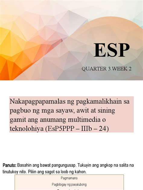 Esp 5 Quarter 3 Week 2 Pdf