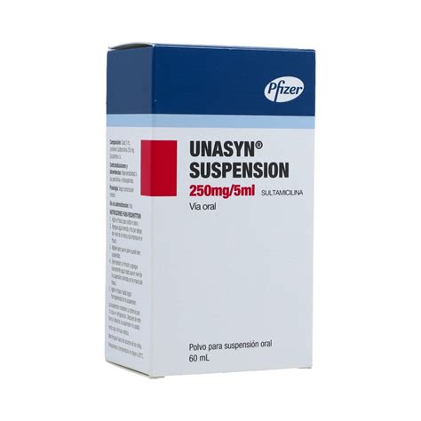 Unasyn 250mg 5ml 60ml Polvo Suspension Distribuidor De Pfizer Biofarma