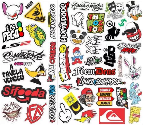 Kit 45 Adesivos Moto Carro Caminhão Bike Alta Resolução MercadoLivre