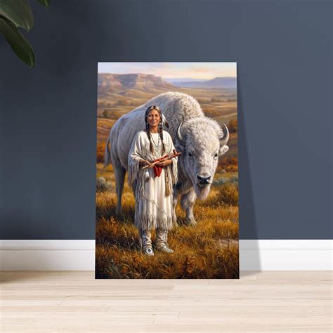 White Buffalo Calf Woman Art Print Native American Folklore Poster Etsy