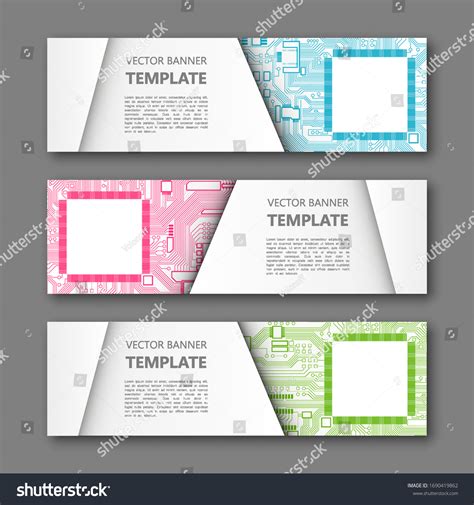 Banner Microcircuit Modern Template Processor Design Stock Vector Royalty Free