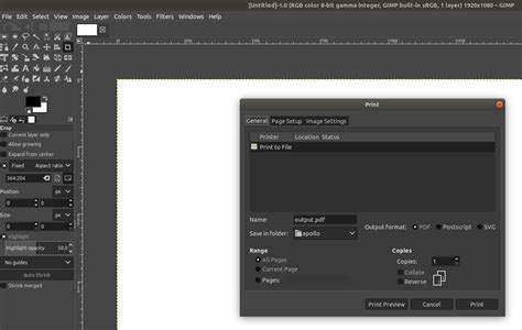 Printing No Printer In Gimp Print Dialog In Ubuntu Ask