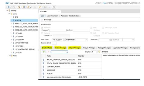 Sapui5 Hana Schema User And Role Security Stack Overflow