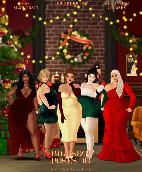 Ts4 Big Size Poses 03 Pose Pack And Cas Helgatisha Plus Size