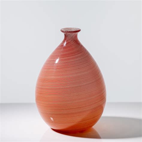 A Glass Vase Mezza Filigrana Technique Venini Italy Gallerease