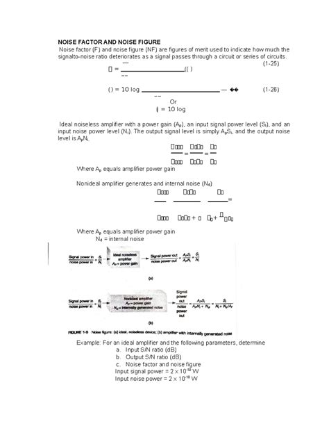 Noise Factor Nf And Noise Figure F A Comprehensive Study Studocu