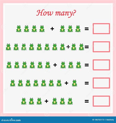 Worksheet Mathematical Puzzle Game Learning Mathematics Tasks For Addition For Preschool