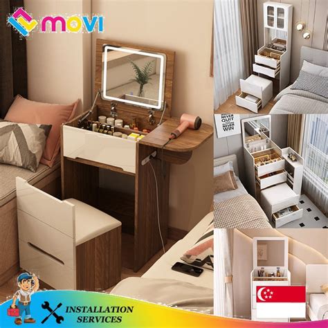 Movi Dressing Table Nordic Vanity With Mirror Bedroom Modern Simple