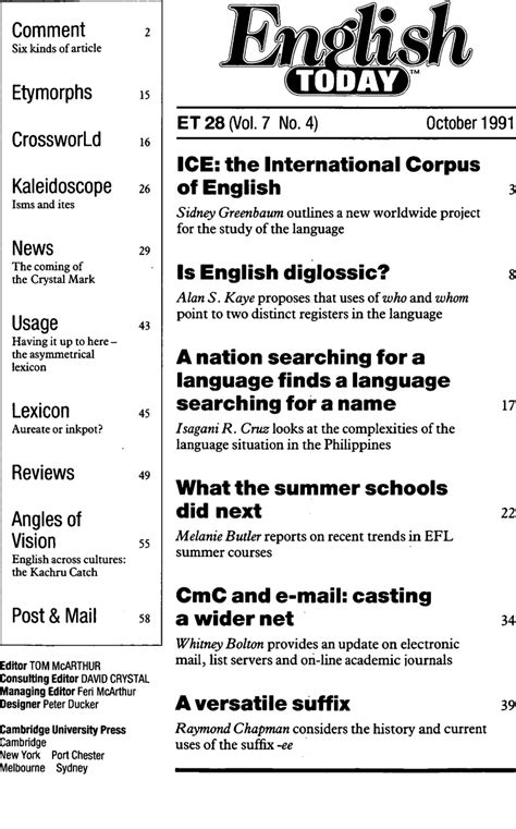 Contents English Today Cambridge Core