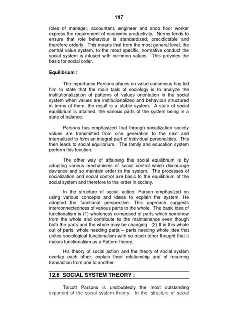 Parsons Social System Theory Pdf Social Structure Norm Social