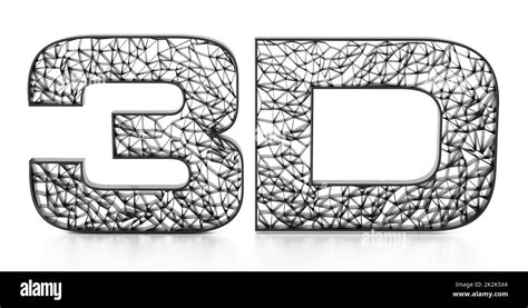 printed mesh 3d text isolated on white background 3d illustration