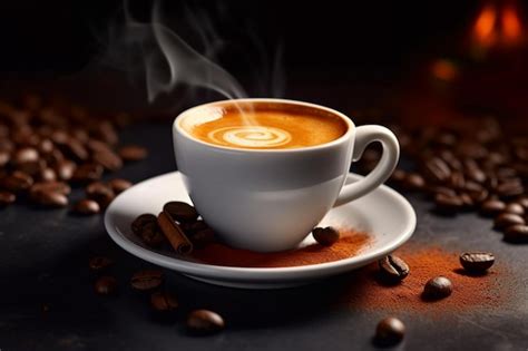 Premium Ai Image There Is A Cup Of Coffee With A Saucer And Some