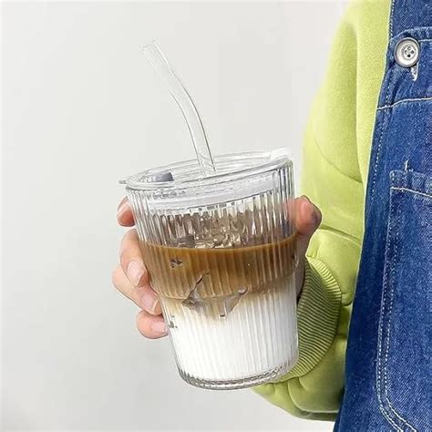 Buy KiKiluxxa Glass Water Tumbler With Straw And Lid Sealed Carry On