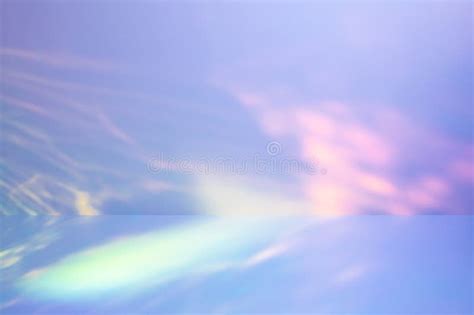 Abstract Empty D Room Scene With Colorful Dreamy Prism Light Overlay