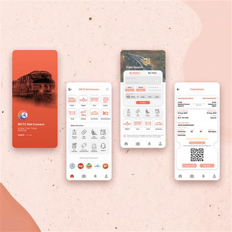 Irctc Application Ui Design Behance