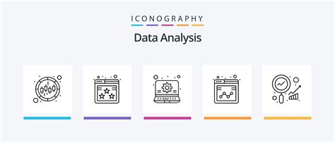 Data Analysis Line 5 Icon Pack Including Chart Profile User Avatar