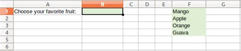 Data Validation Using DropDown List In LibreOffice Calc Examples
