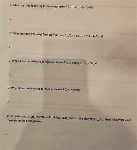 solved 1 what does the following formula represent q v×c