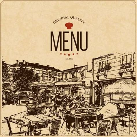 레트로 빈티지 레스토랑 메뉴 커버 벡터 Eps Uidownload