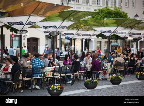 Lithuania Vilnius Old Town Rotuses Aikste Town Hall Square Outdoor