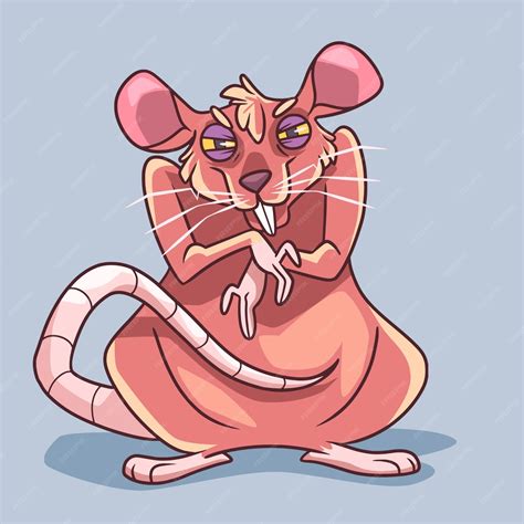 Free Vector Hand Drawn Cartoon Evil Rat Illustration