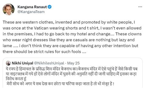 Kangana Ranaut Slams Girl Wearing Short Dress At Temple Demands