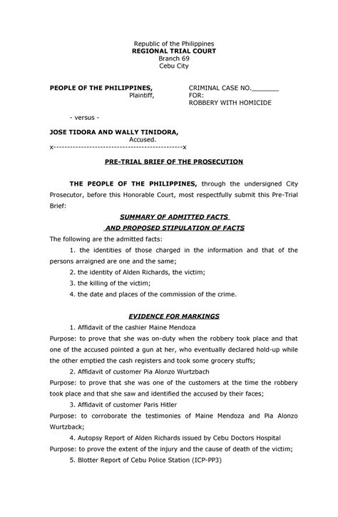 317564173 19381670 Sample Of Pretrial Brief For The Prosecution Doc