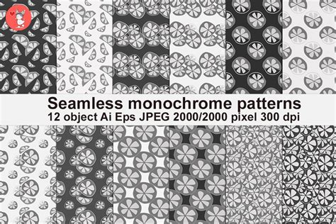 Seamless Monochrome Patterns Graphic By Tatiana · Creative Fabrica