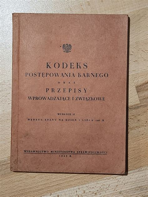 Kodeks Postępowania Karnego Wydanie oficjalne archiwum Allegro