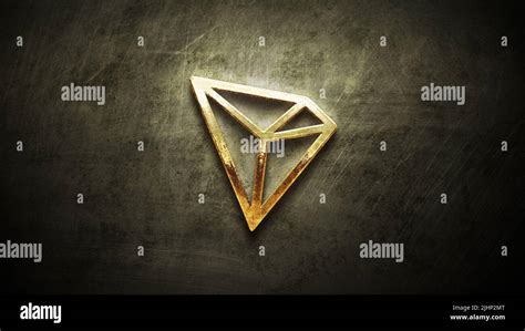 3d Rendering Cryptocurrency Tron Coin On Colorful Background