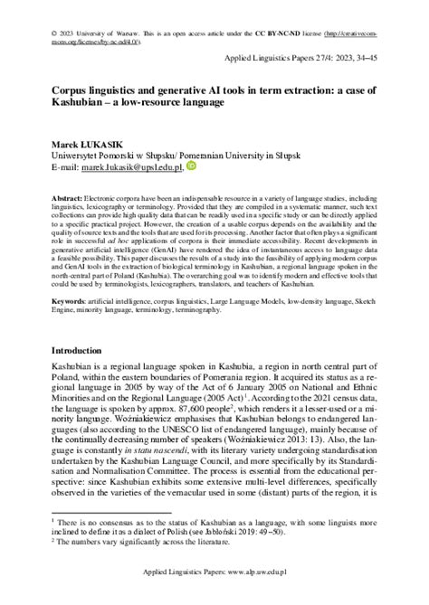 Pdf Corpus Linguistics And Generative Ai Tools In Term Extraction A