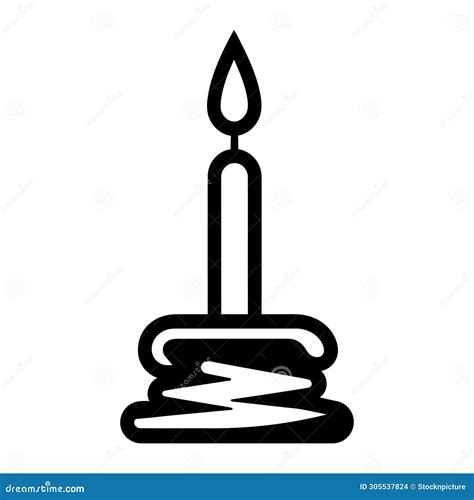 Birthday Candle Silhouette Icon In Black Color Vector Template For