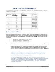 Fnce370 Assign4 Docx FNCE 370v10 Assignment 4 Assignment 4 Is Worth