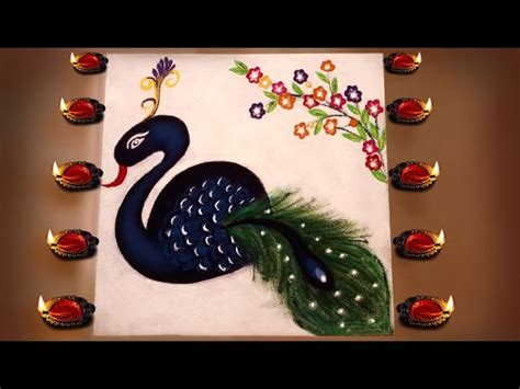 Diwali Rangoli Peacock