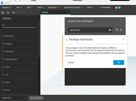 Genius Loci Package Download Error Message Revit Dynamo