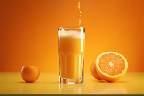 Orange juice from orange into glass | Premium AI-generated image
