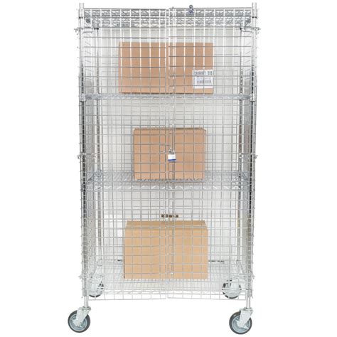 Regency Nsf Mobile Chrome Wire Security Cage Kit 24 X 36 X 69