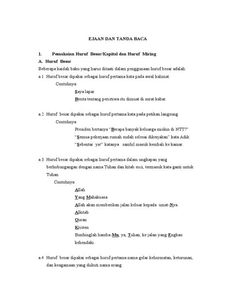 Ejaan Dan Tanda Baca Pdf Seni And Disiplin Bahasa Kajian Bahasa Asing