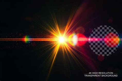 Premium Psd A Nice Lens Flare With Colorful Glowing Effect On A